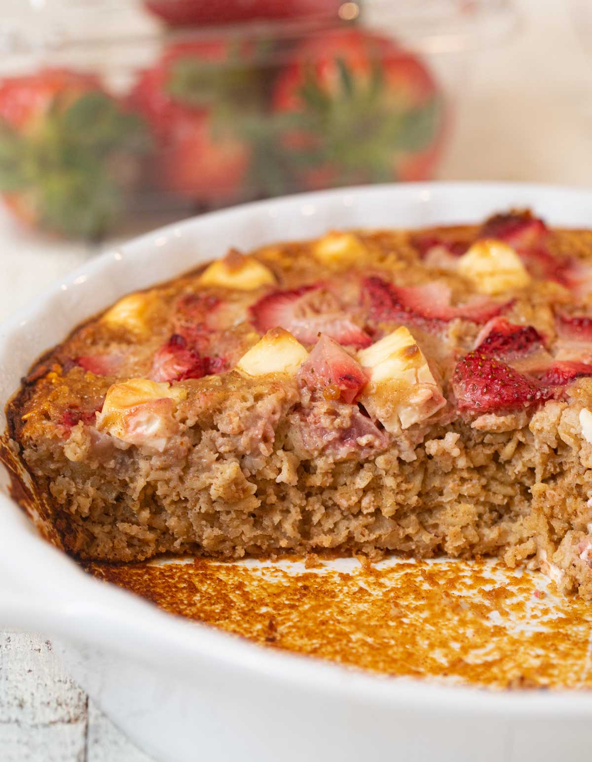 Healthy Strawberry Creme Baked Oatmeal - Cooking Made Healthy