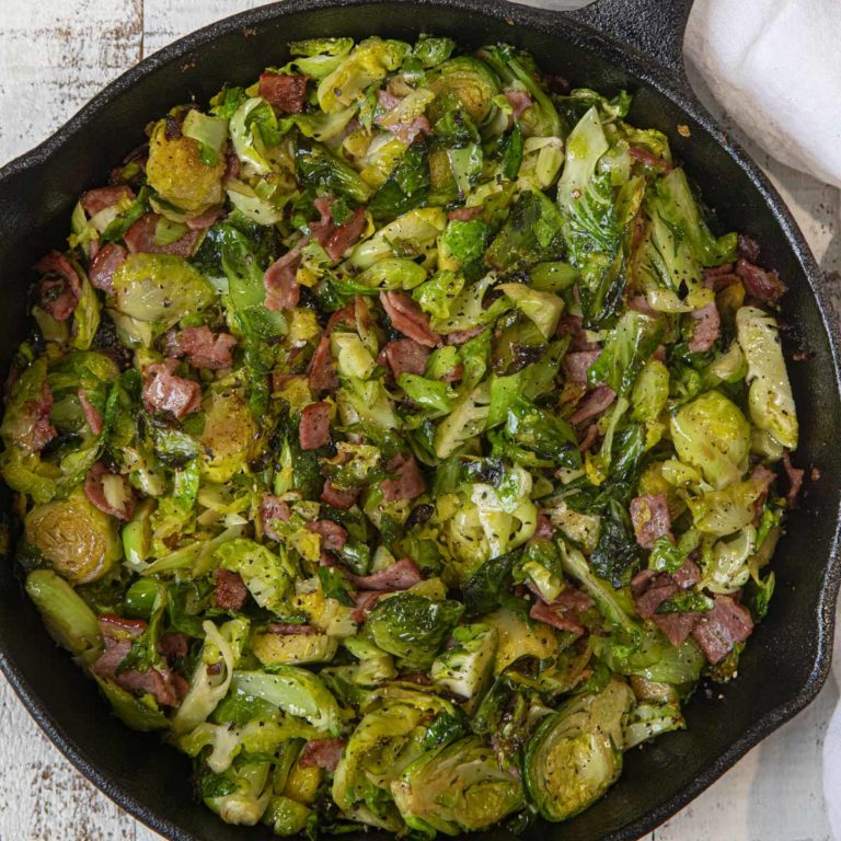 Brussels Sprouts Gratin (Turkey Bacon) - Cooking Made Healthy
