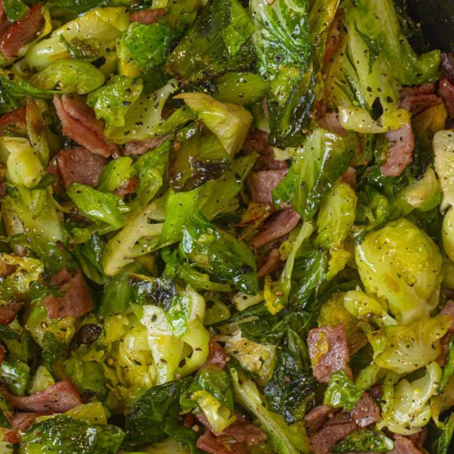 Turkey Bacon Brussels Sprouts - Cooking Made Healthy